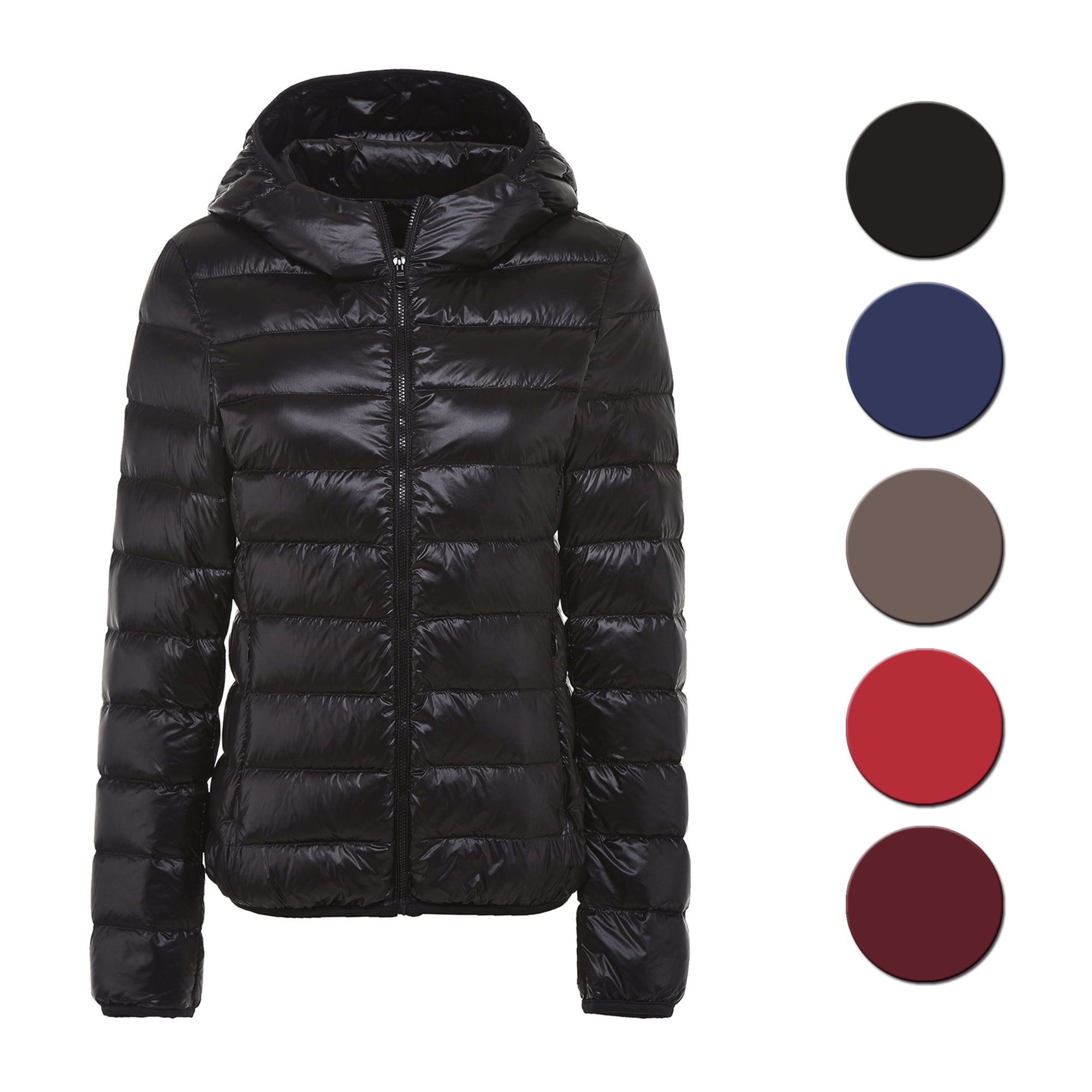 Forjoe Womens Hooded Packable Ultra Light Weight Short Down Jacket