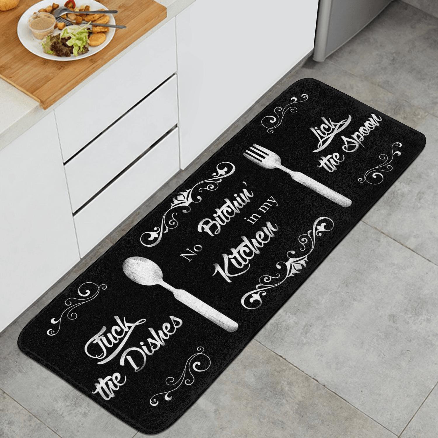 Fork Flannel Kitchen Mat, Kitchen Rugs Mats with Dirty Resistance ...