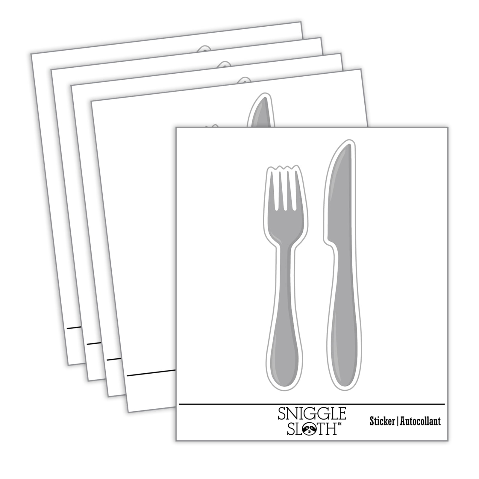 Fork Knife Utensils Eating Sketch Car Window Bumper Water Bottle Phone ...