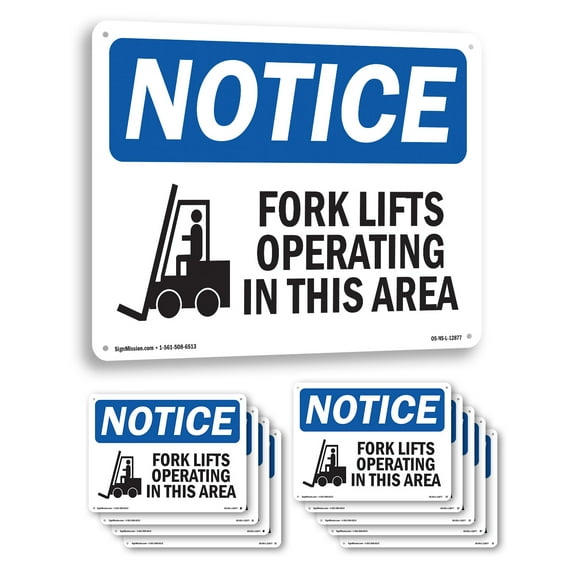 Fork Lifts Operating In This Area OSHA Notice Aluminum Sign 24 Inch x ...