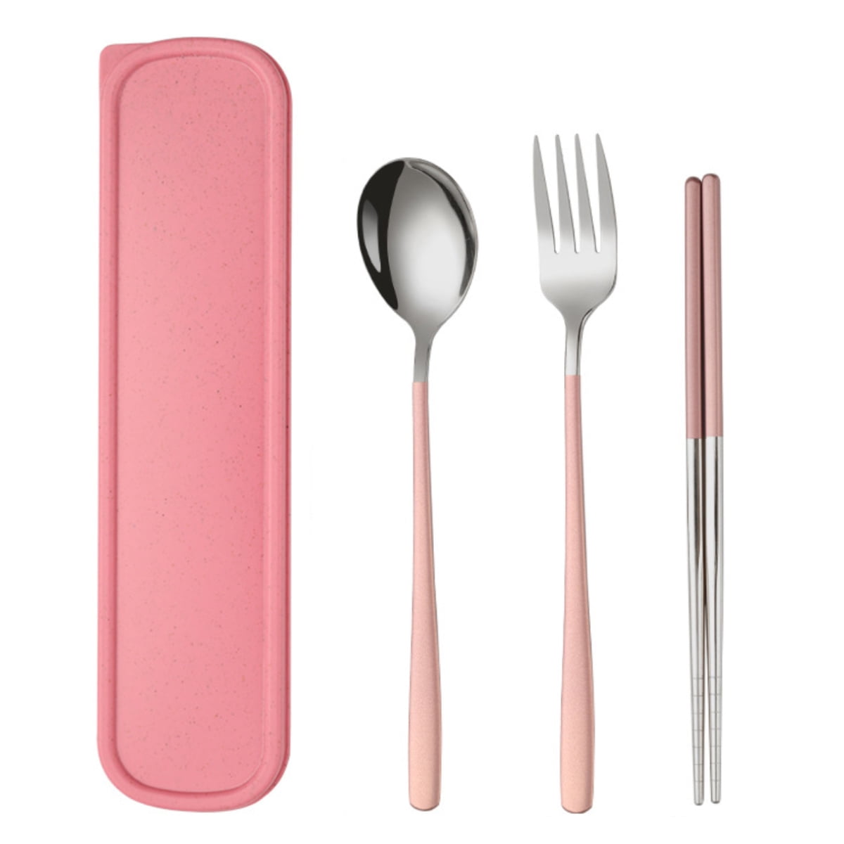Fork, Spoon & Chopsticks with Carry Case Compact Travel Flatware Set ...