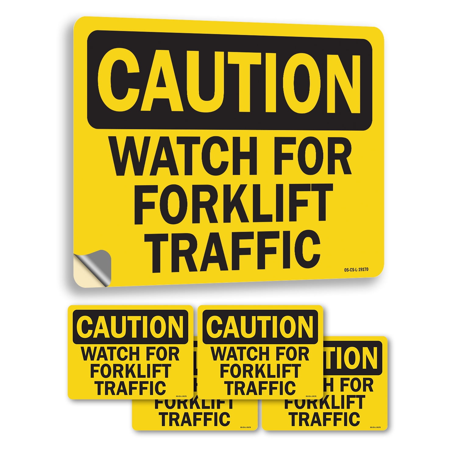 Forklift 2 OSHA Caution Vinyl Decal Label 24 Inch x 18 Inch - 5 Pack ...