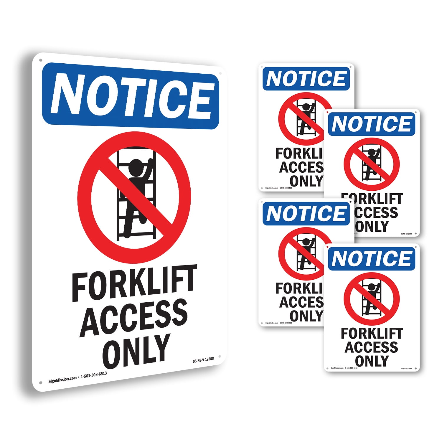 Forklift Access Only OSHA Notice Rigid Plastic Sign 10 Inch x 7 Inch ...