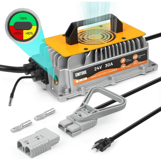 Forklift Battery Charger 24V 30A Smart Trickle Charger, IP67 Waterproof ...