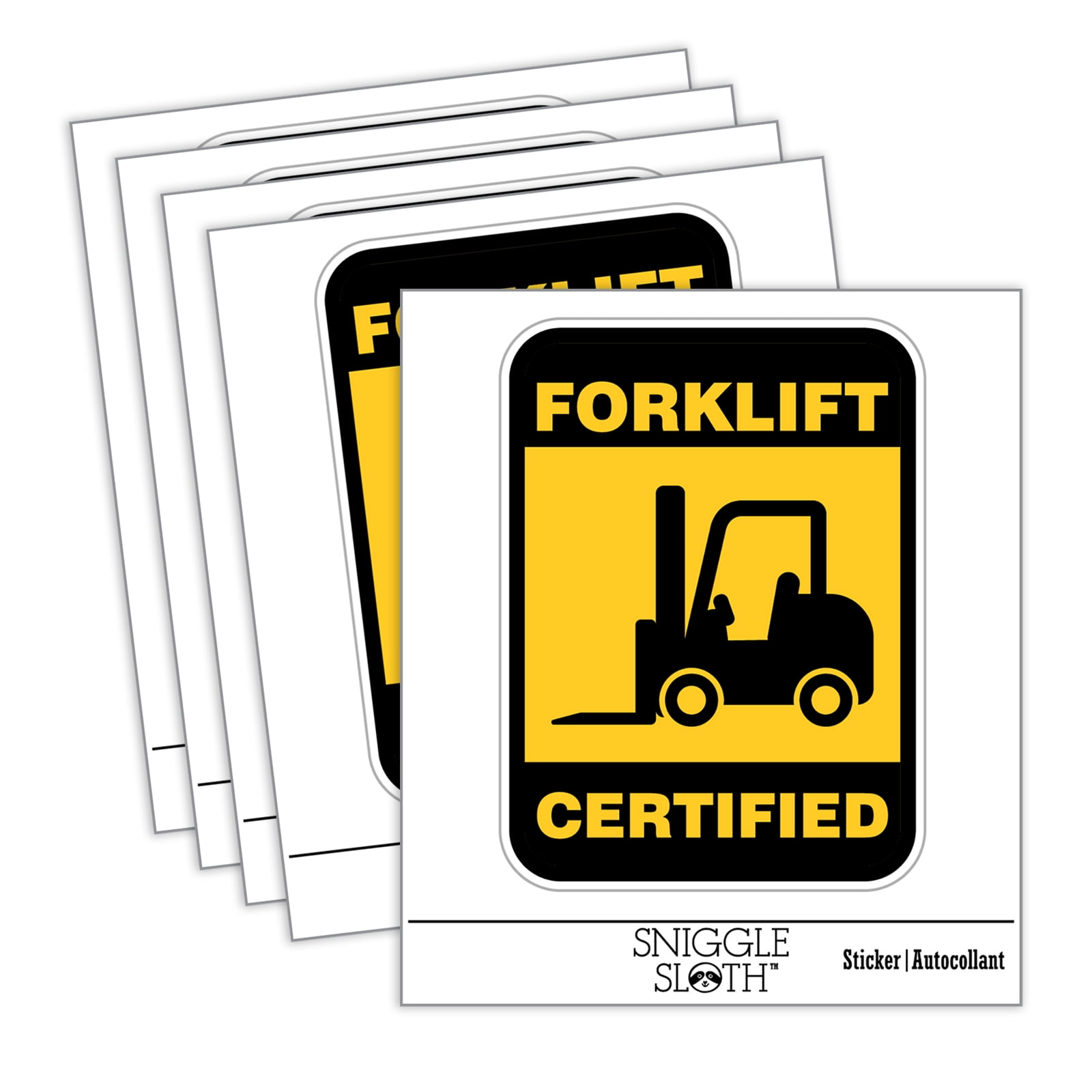 Forklift Certified Heavy Work Machine Operator Car Window Bumper Water ...