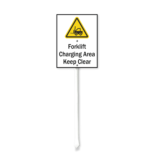 Forklift Charging Area, Keep Clear Yard Sign With Stakes 8 x 12 inch ...