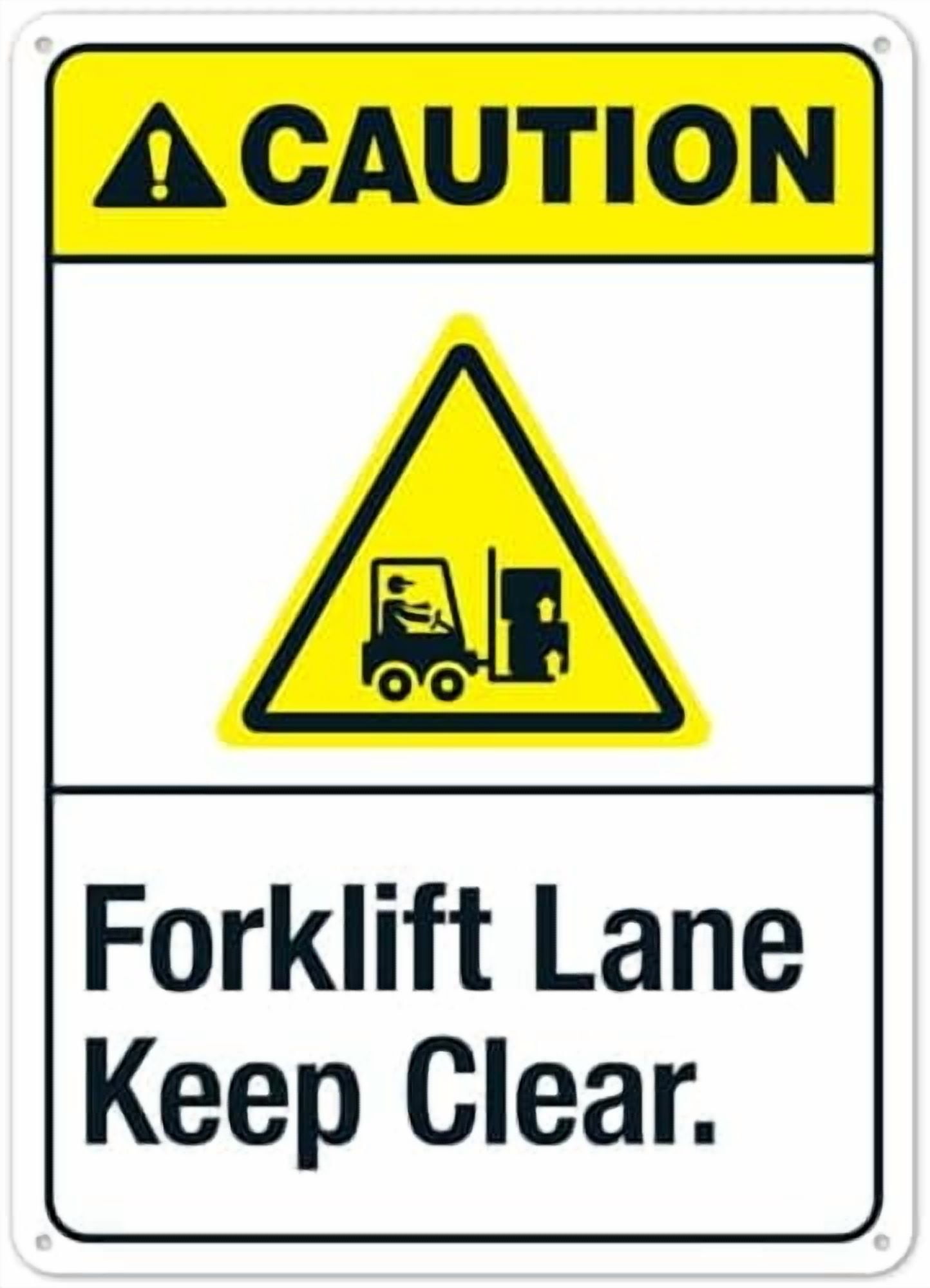 Forklift Lane Keep Clear Sign, ANSI Caution, Facility Safety NO.28885 ...
