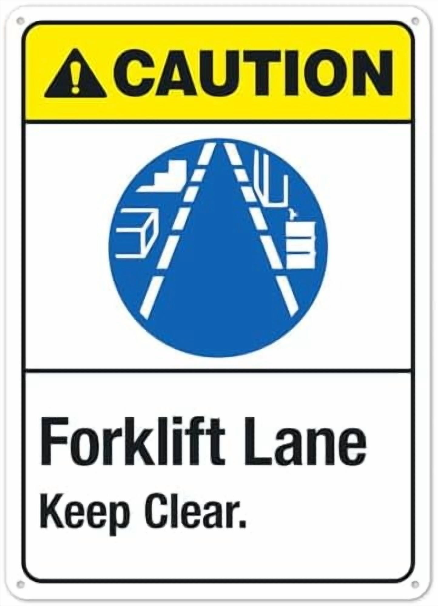 Forklift Lane Keep Clear Sign, ANSI Caution Sign Facility Signs Metal ...