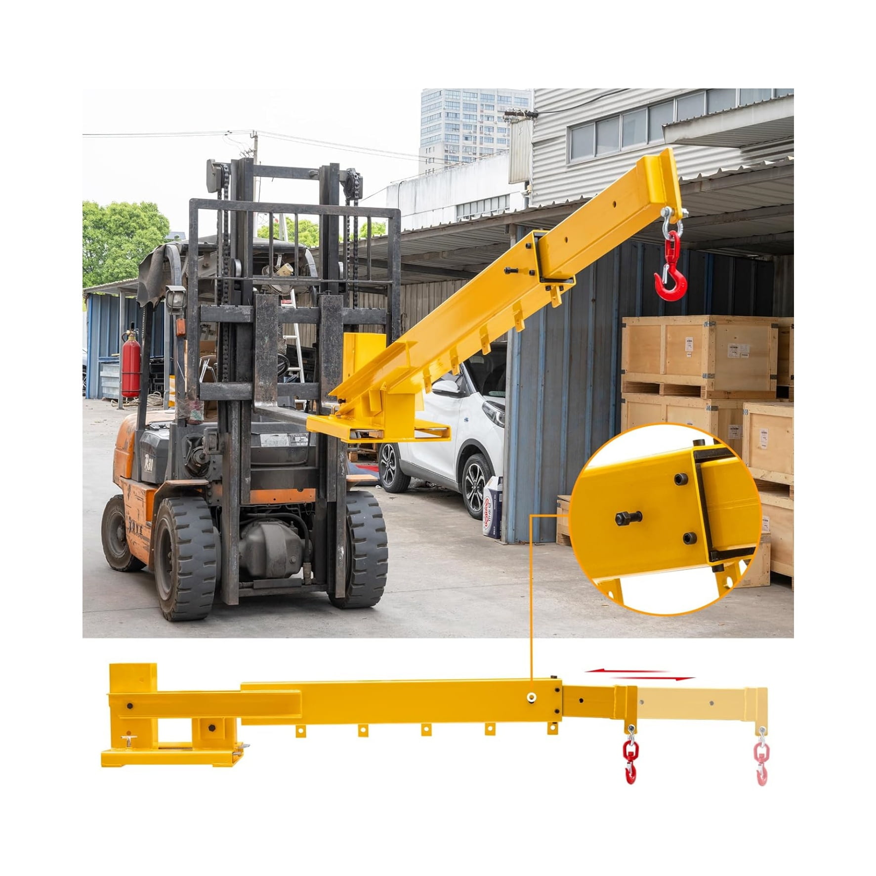 Forklift Mobile Crane, 2.5/3 Ton Capacity, Adjustable Manual ...