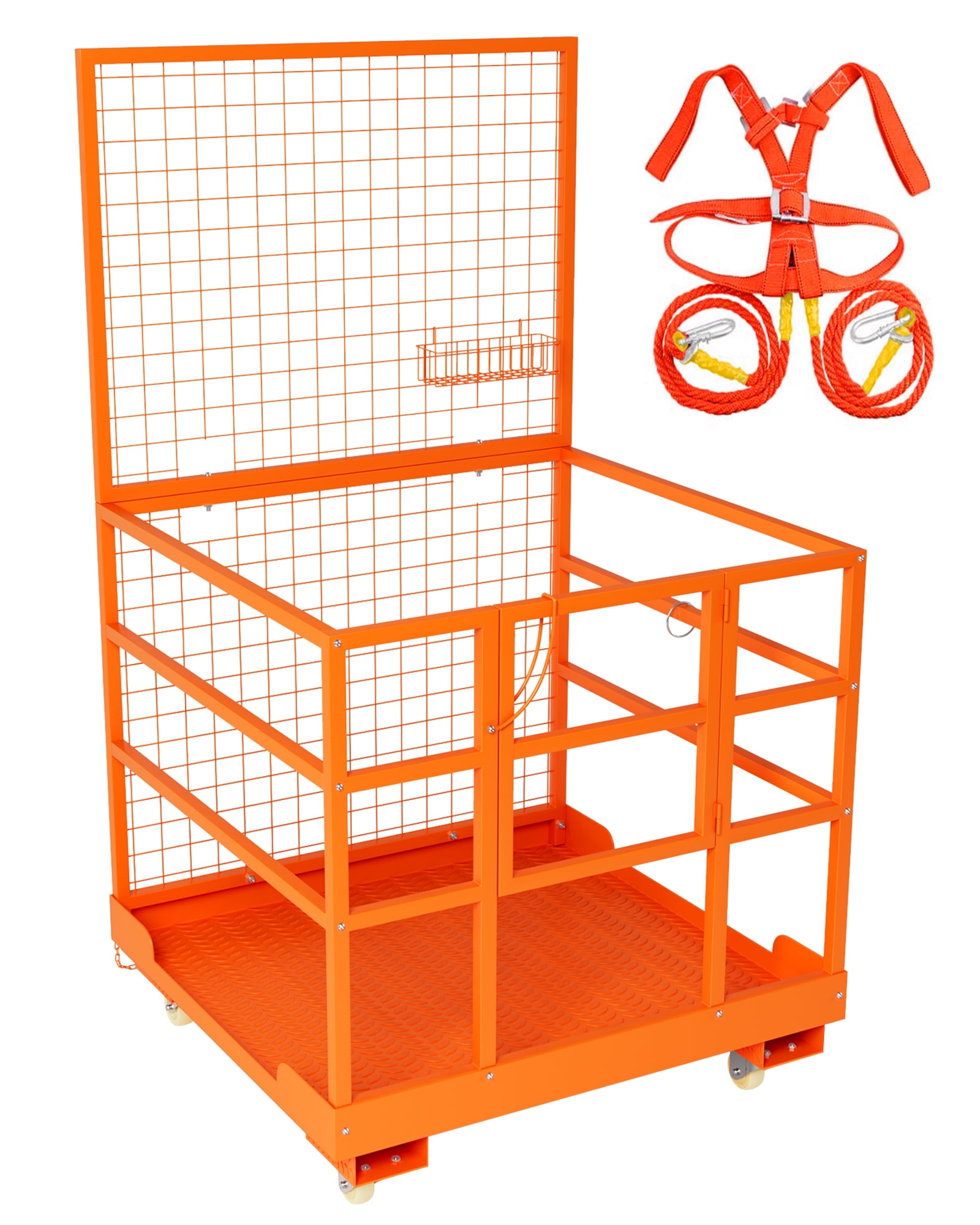 Forklift Safety Cage with Safety Harness,43x45 Inches Forklift Work ...
