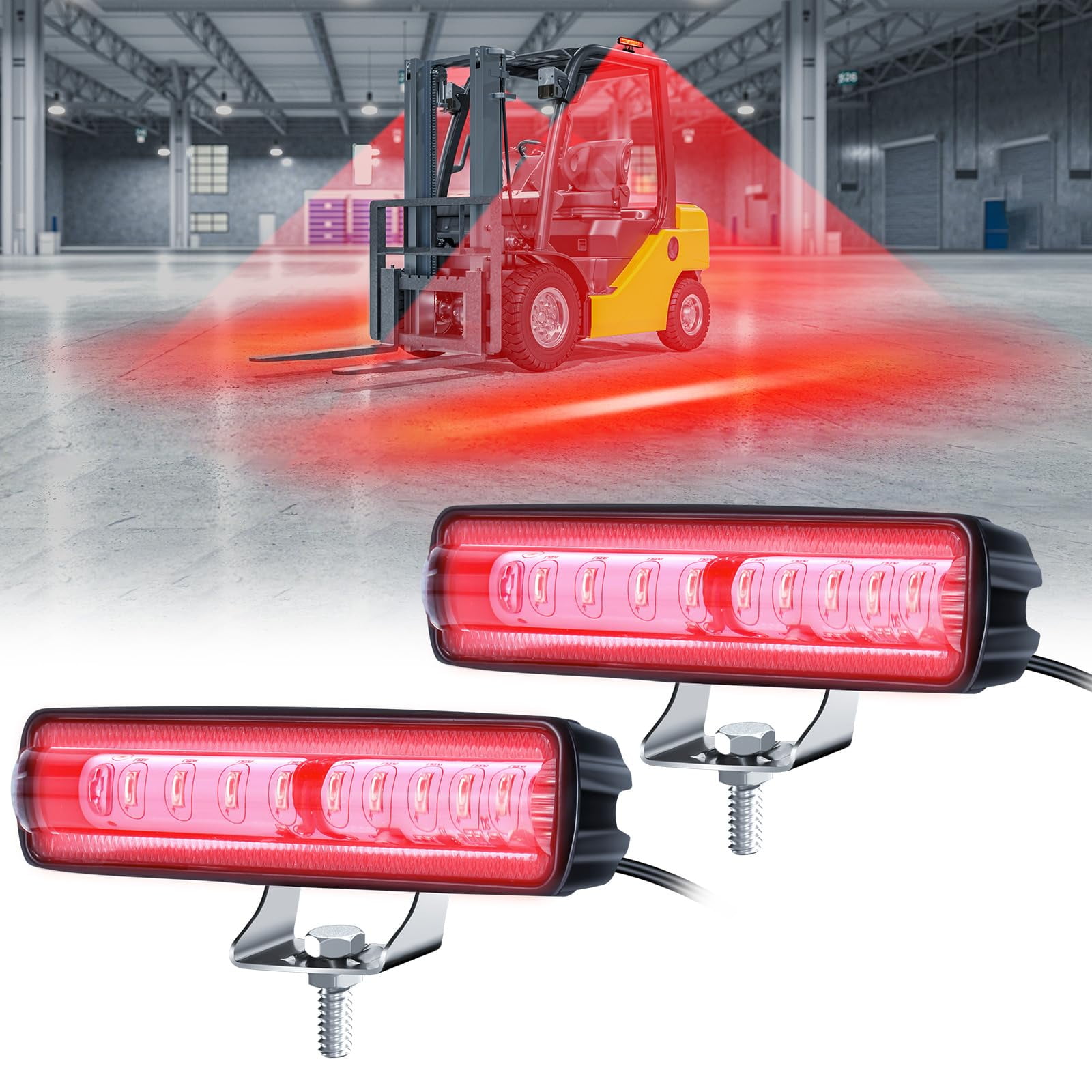 Forklift Safety Light with KEF16 Red Side Warning Zone,30W LED ...