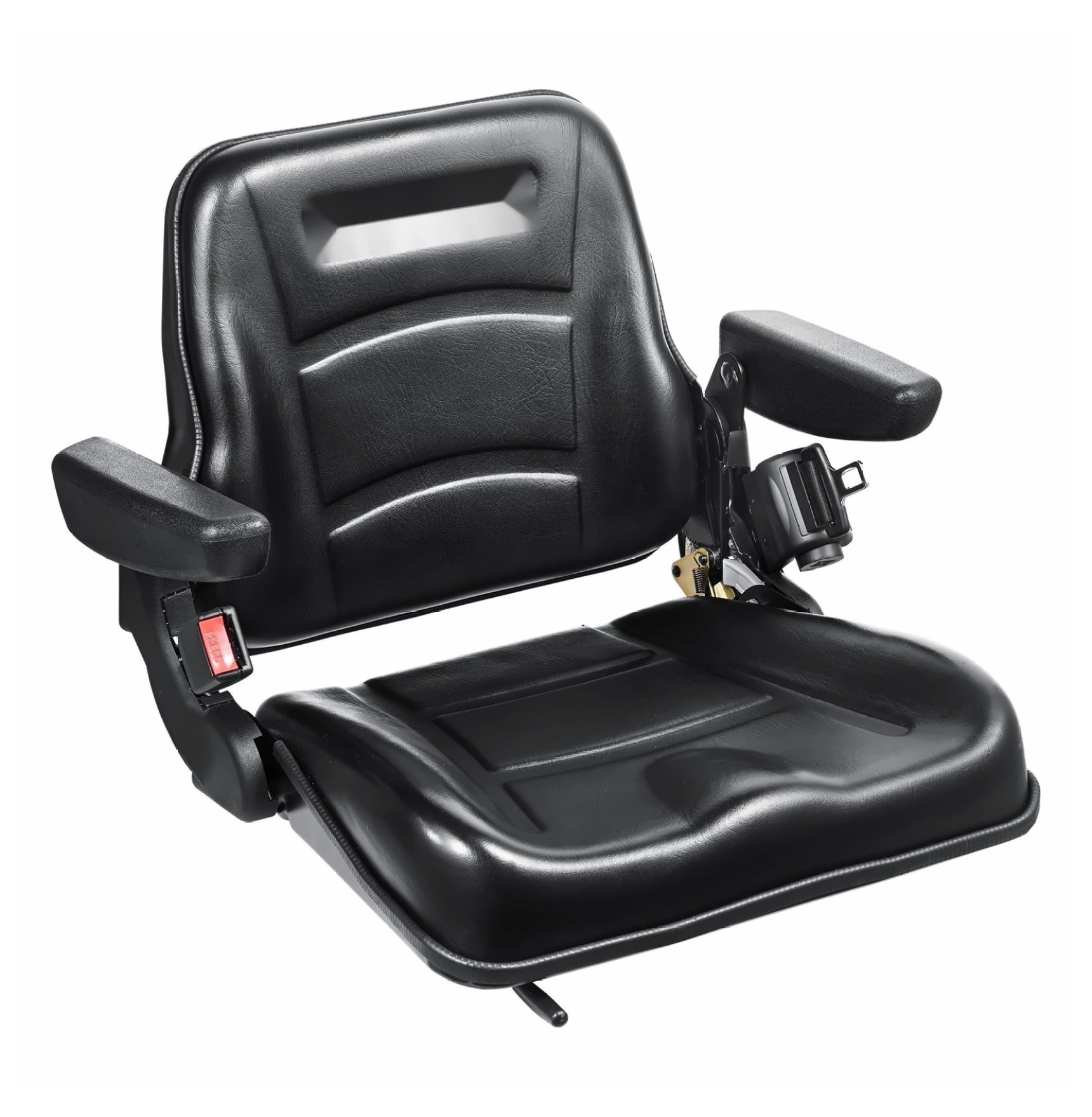 Forklift Seat, Fold Down Tractor Seat with Seatbelt & Armrests, 6.3-13. ...