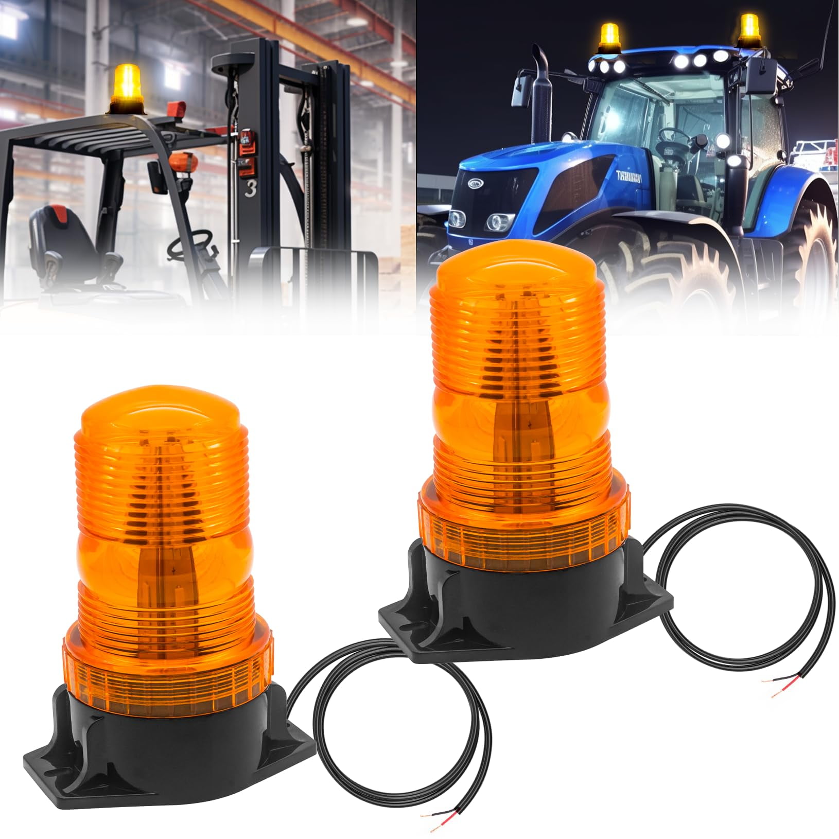 Forklift Strobe Beacon Light MMF7 Amber 12V, 24V Amber Warning Rotating ...