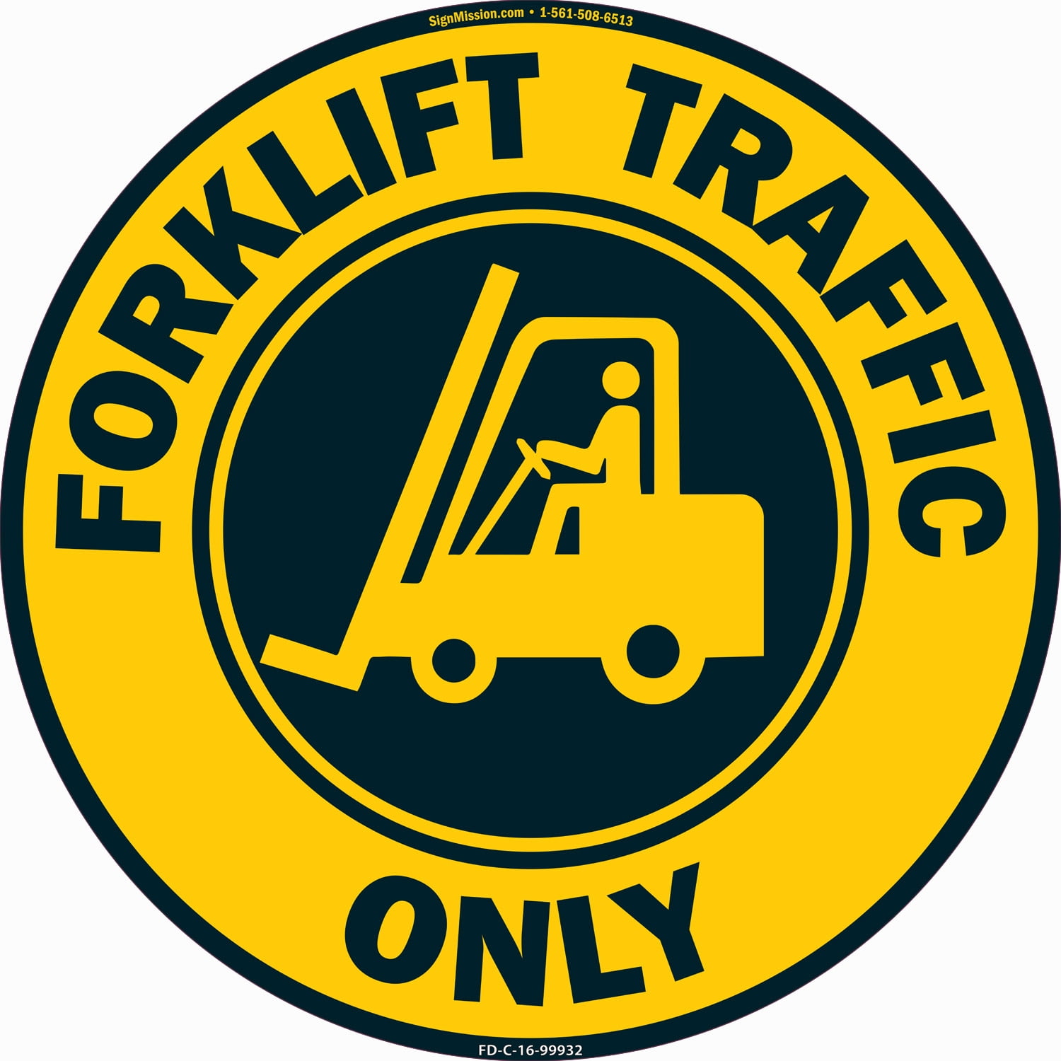 Forklift Traffic Only Non-Slip Floor Marker | 6 Pack of 16" Circle ...