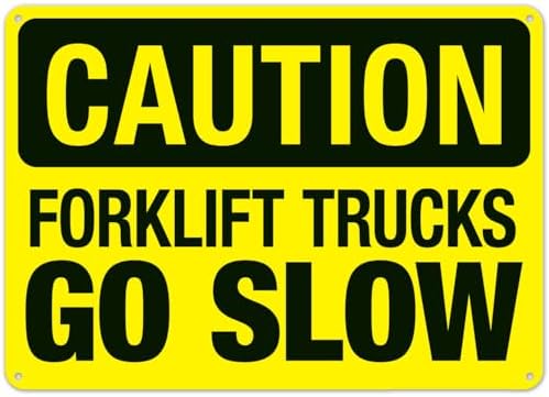 Forklift Trucks Go Slow Sign, OSHA Caution Sign Construction Signs ...