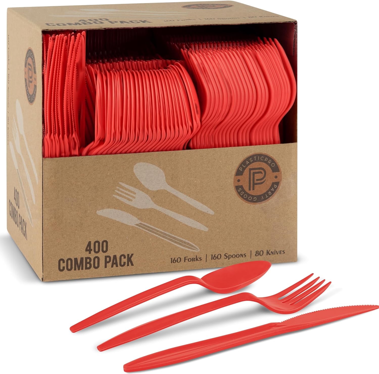 PLASTICPRO Plastic Silverware Kitchen Utensil Set Disposable Plastic ...