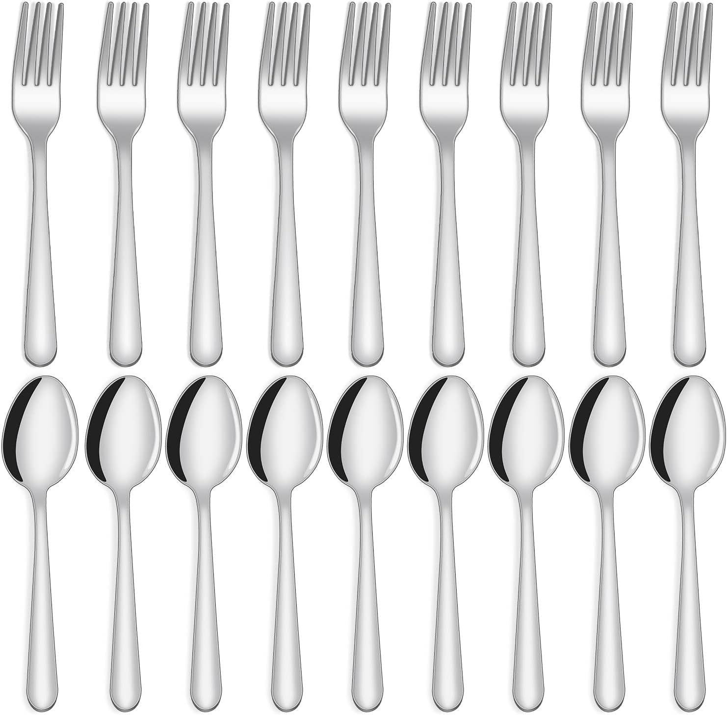 Forks and Spoons Silverware Set, Food Grade Stainless Steel Flatware ...