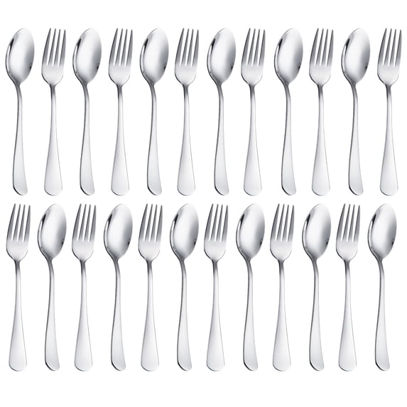 Forks and Spoons Silverware Set, Stainless Steel Flatware Cutlery Set ...