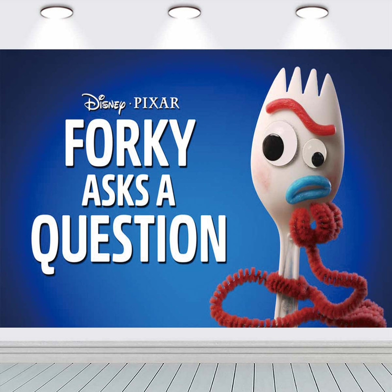 Forky Asks A Question Backdrop Banner Party Supplies Poster Birthday ...