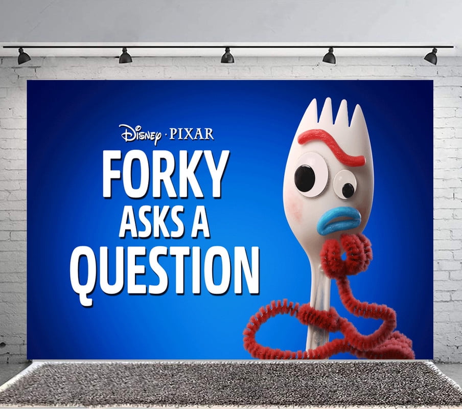 Forky Asks a Question Backdrop Banner Party Supplies Poster Movie Theme ...
