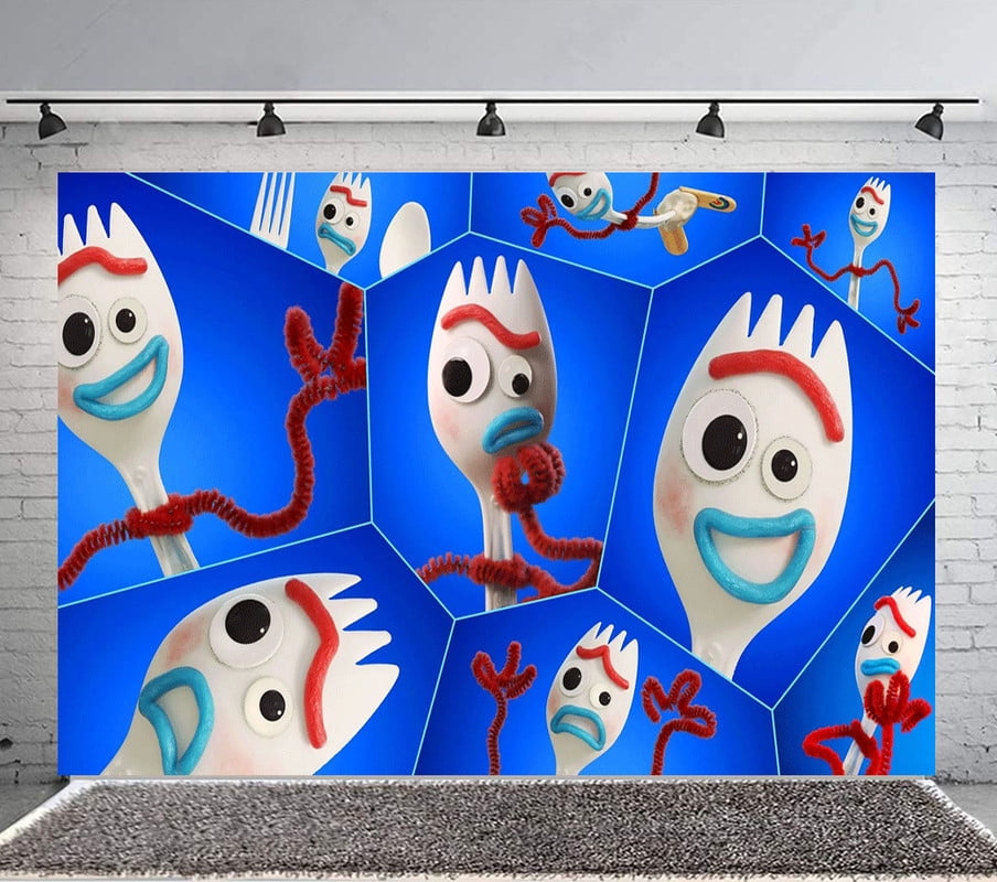 Forky Asks a Question Backdrop Banner Party Supplies Poster Movie Theme ...