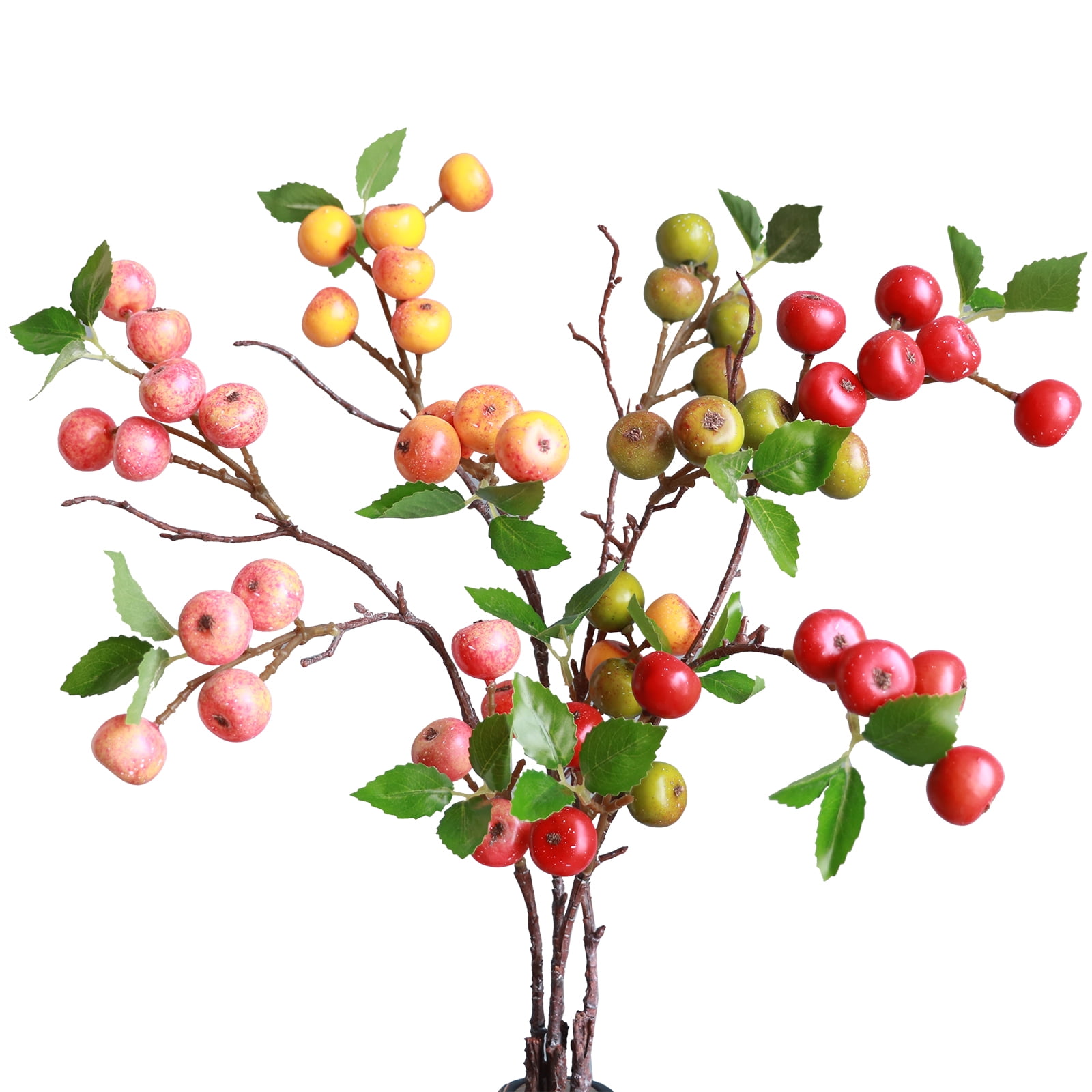 Forlaoers Like Natural 4Pcs 21.6 Inch Faux Berries Artificial Berry ...