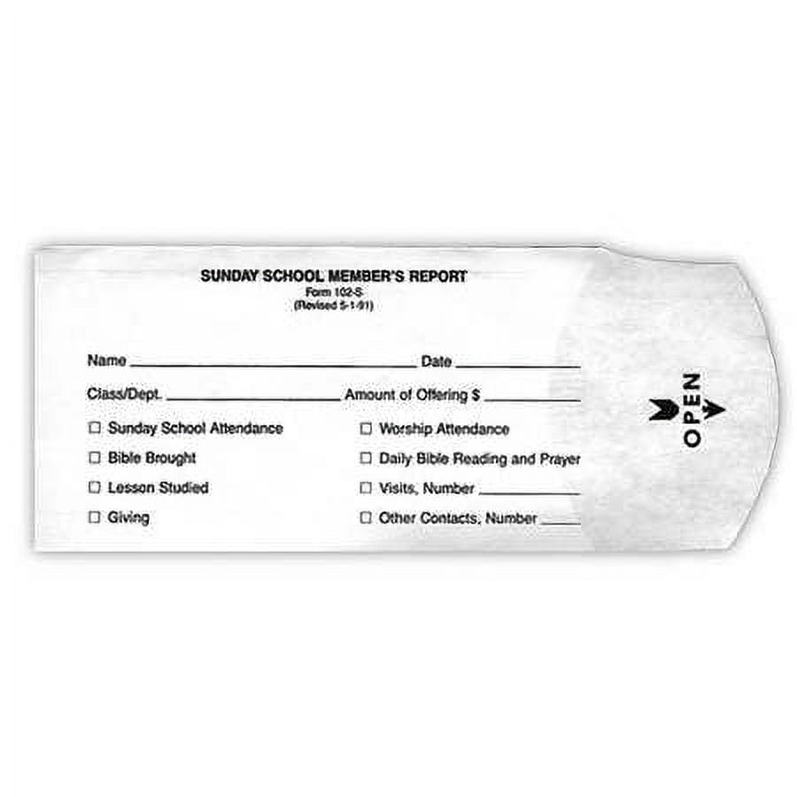 Form-Sunday School Member Report (Form 102-S) (4-1/2" x 2-1/2") (Pack ...