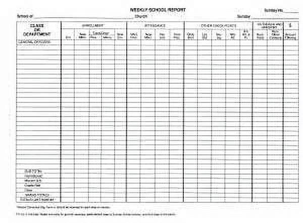Form-Sunday School Triplicate Report Book (Form 181-S) - Walmart.com
