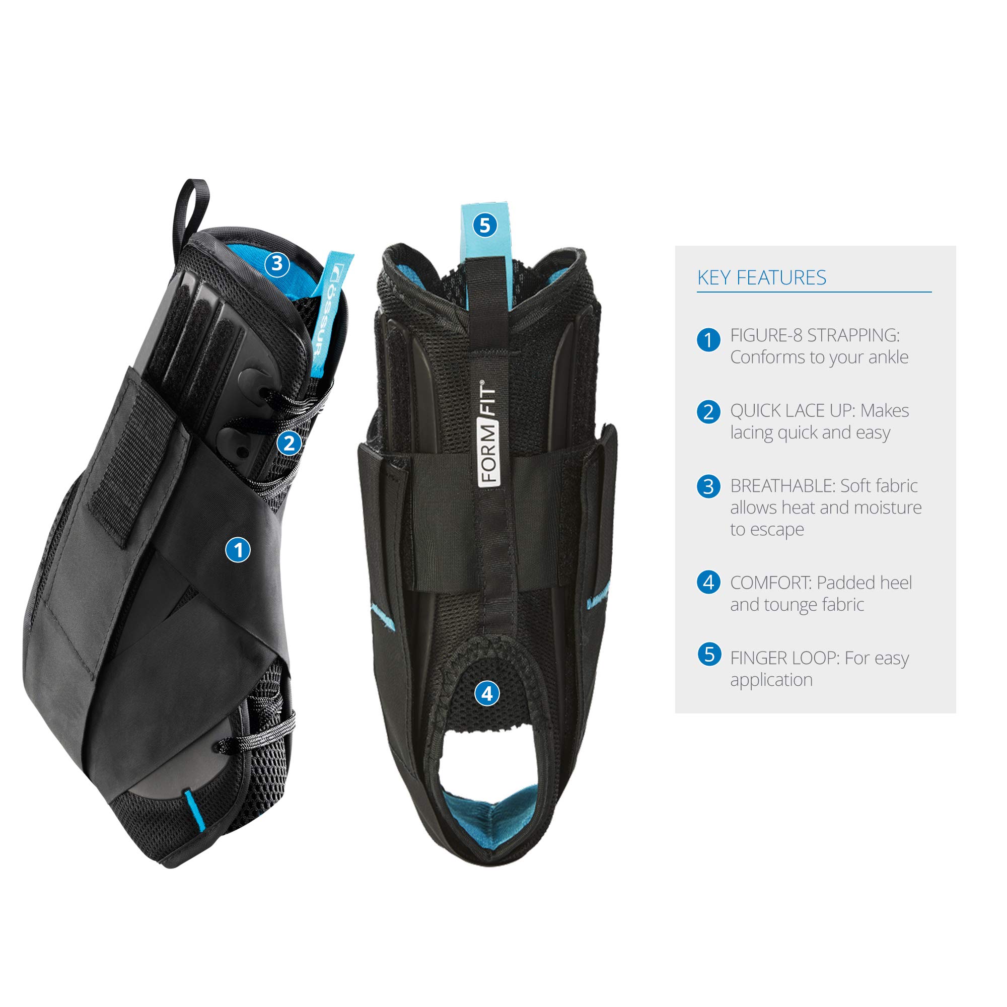 FormFit Ankle Brace with Figure 8 Strapping | For Post Injury or ...