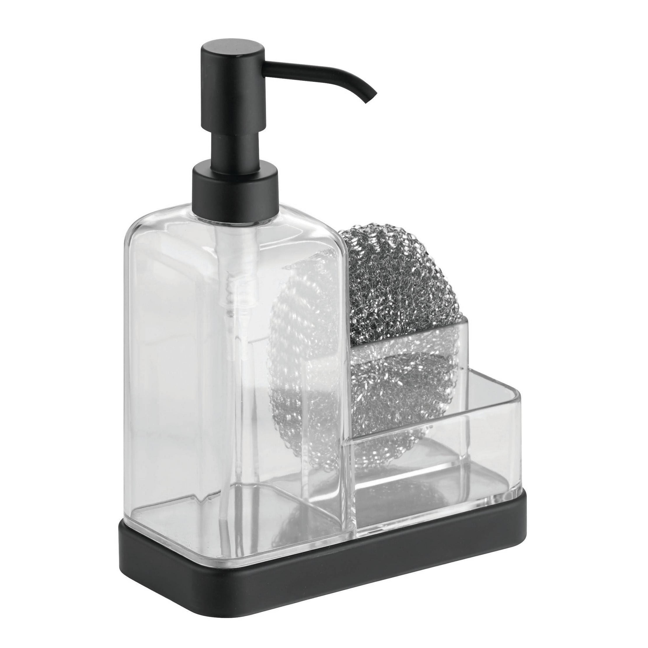 Forma Plastic Soap & Sponge Sink Organizer Caddy Clear/Matte Black ...