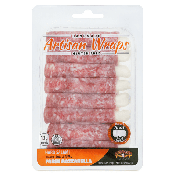 Formaggio Cheese Hard Salami and Mozzarella Artisan Wrap Tray, 6 oz, 8 ...