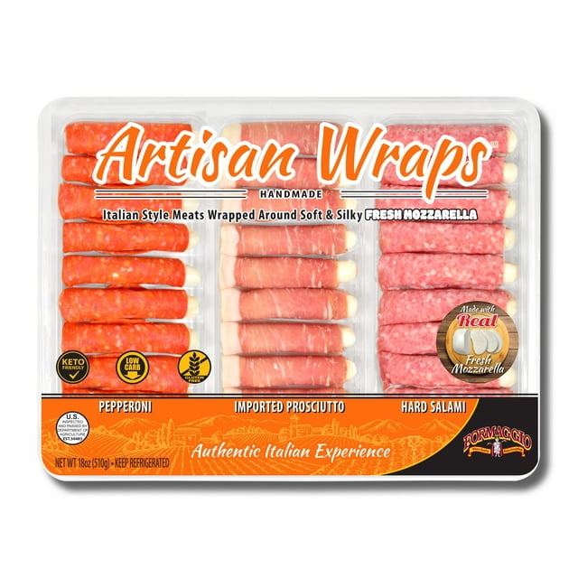 Formaggio Handmade Artisan Wraps, Italian Style Meat & Mozzarella ...