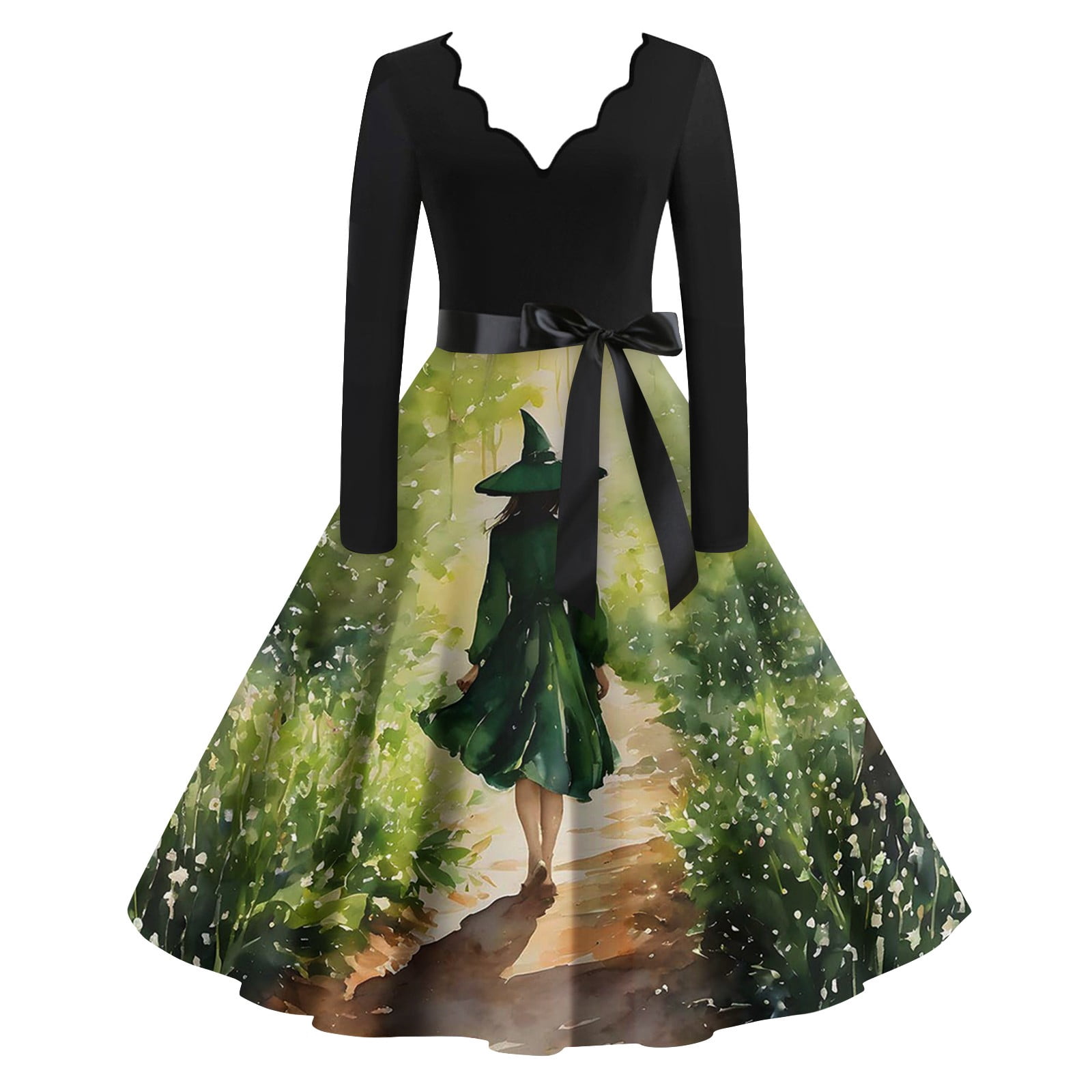 Formal Cocktail Dresses For Women Ladies' Retro Casual V-neck Long ...