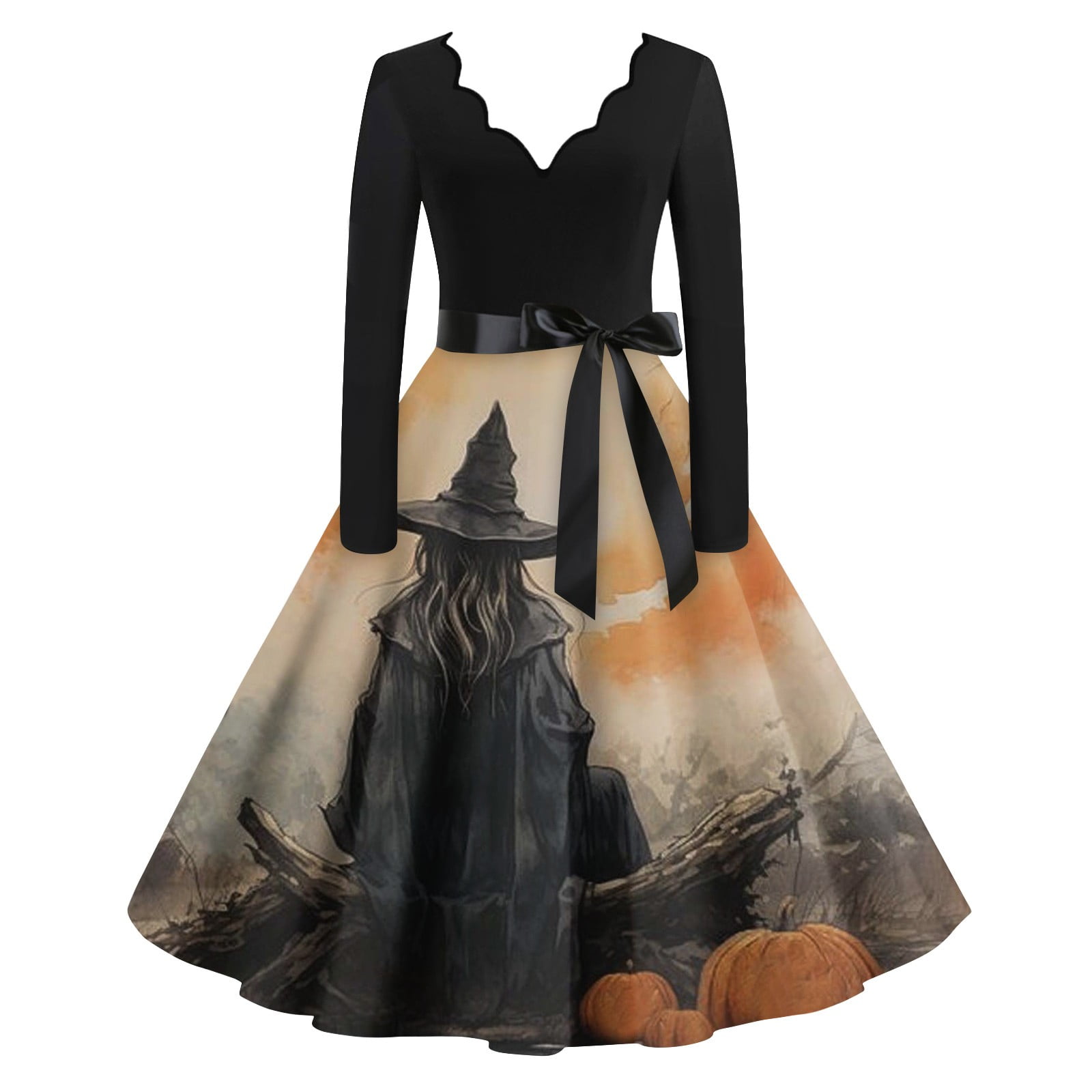 Formal Cocktail Dresses For Women Ladies' Retro Casual V-neck Long ...