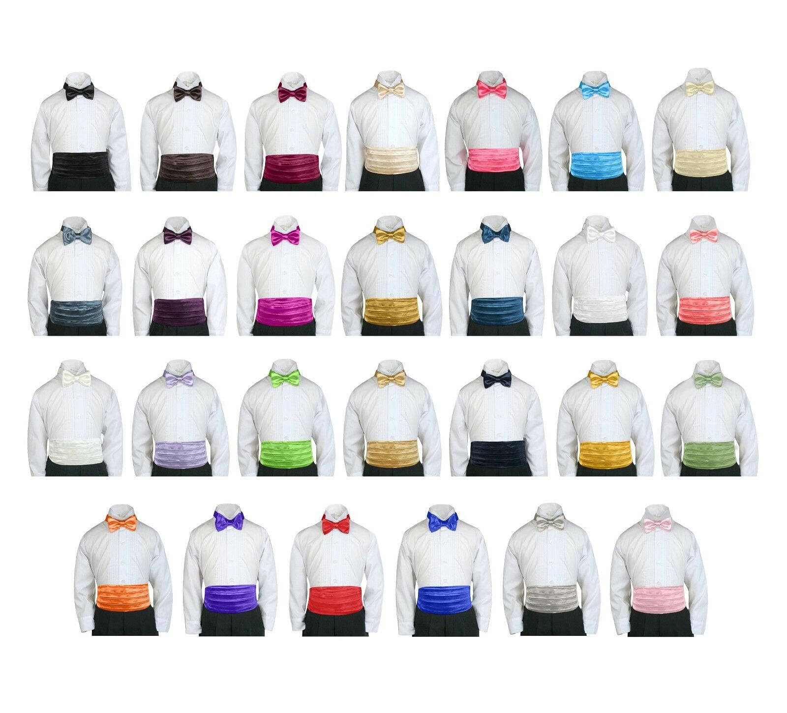 Formal Color Satin Bow Tie Cummerbund Set Only Boy Baby Toddler to Men ...