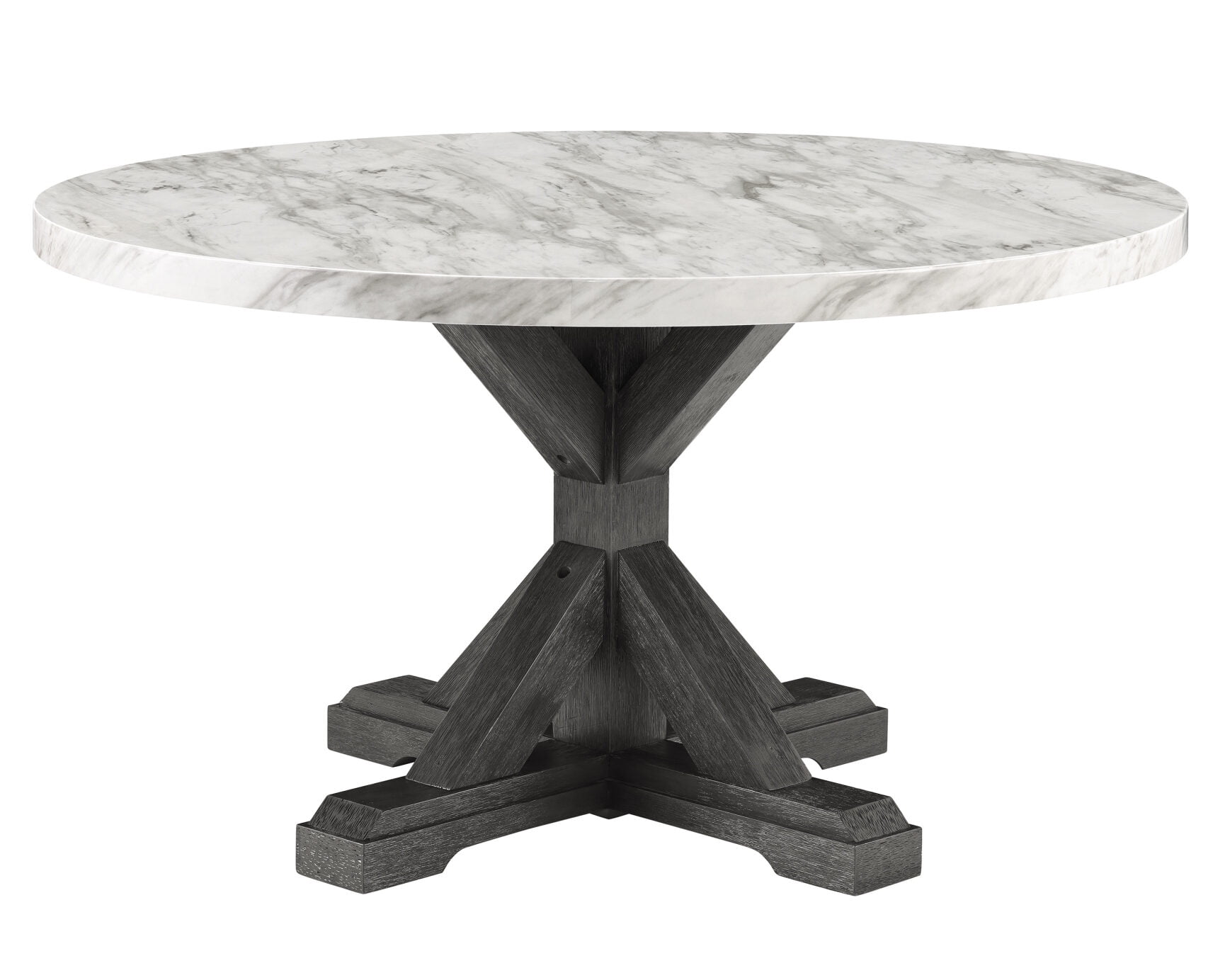 Formal Dining Table, 54" Round Table with White Faux Marble Table Top ...