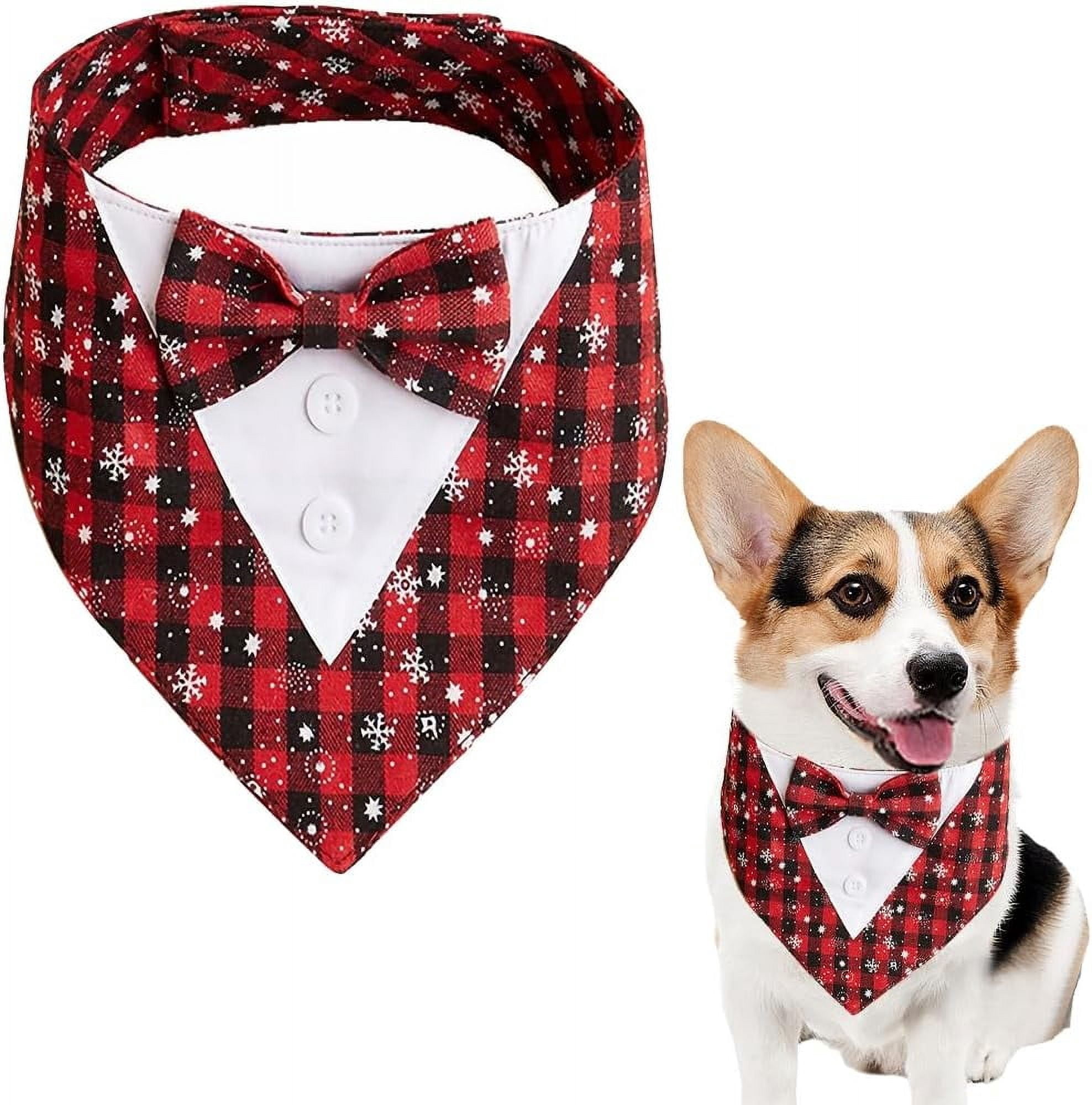 Formal Dog Tuxedo S Black Red Checkered Pattern Snowflake Wedding ...
