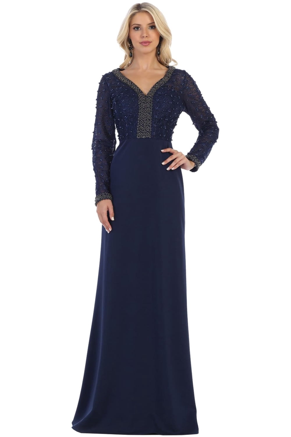 Formal Dress Shops Inc Mother of the Groom Gown Navy 4XL - Walmart.com