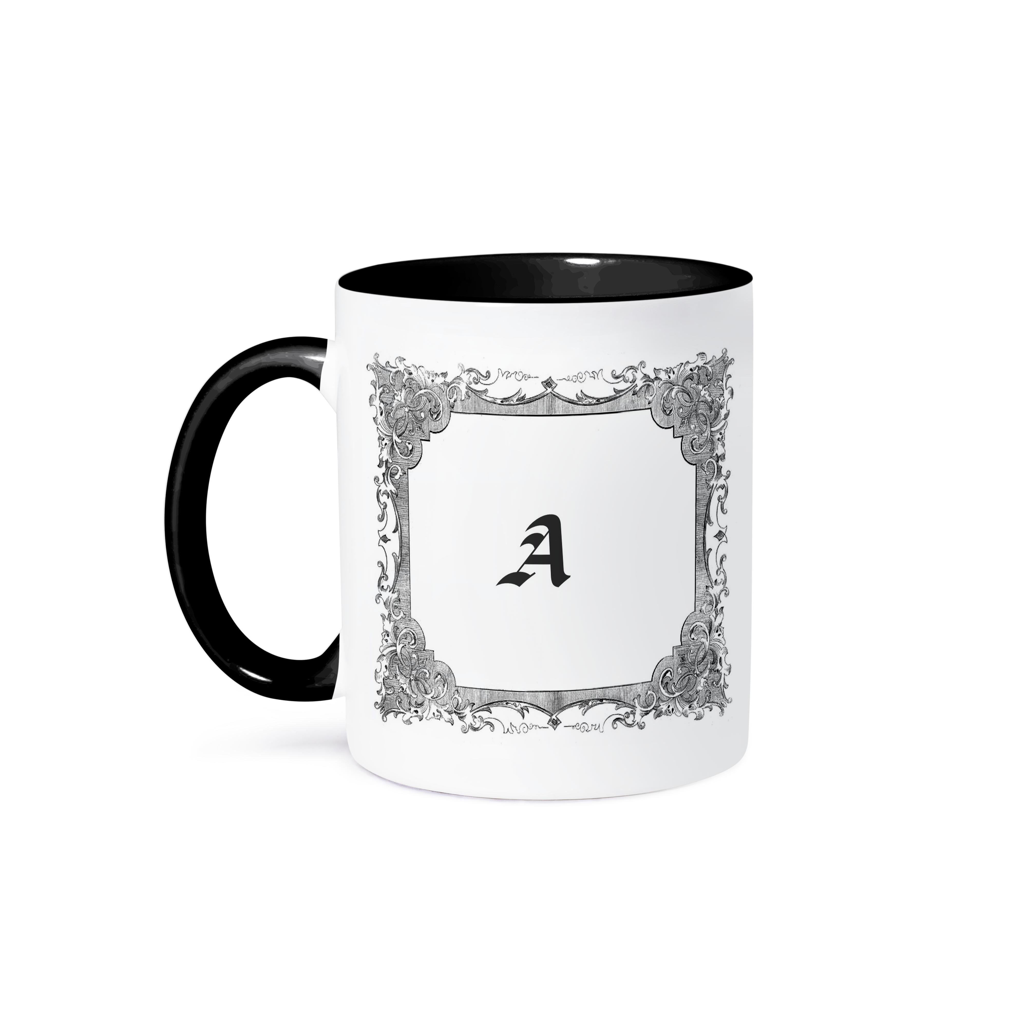 3dRose, Formal Letter A, 11oz Two-Tone Black Mug - Walmart.com