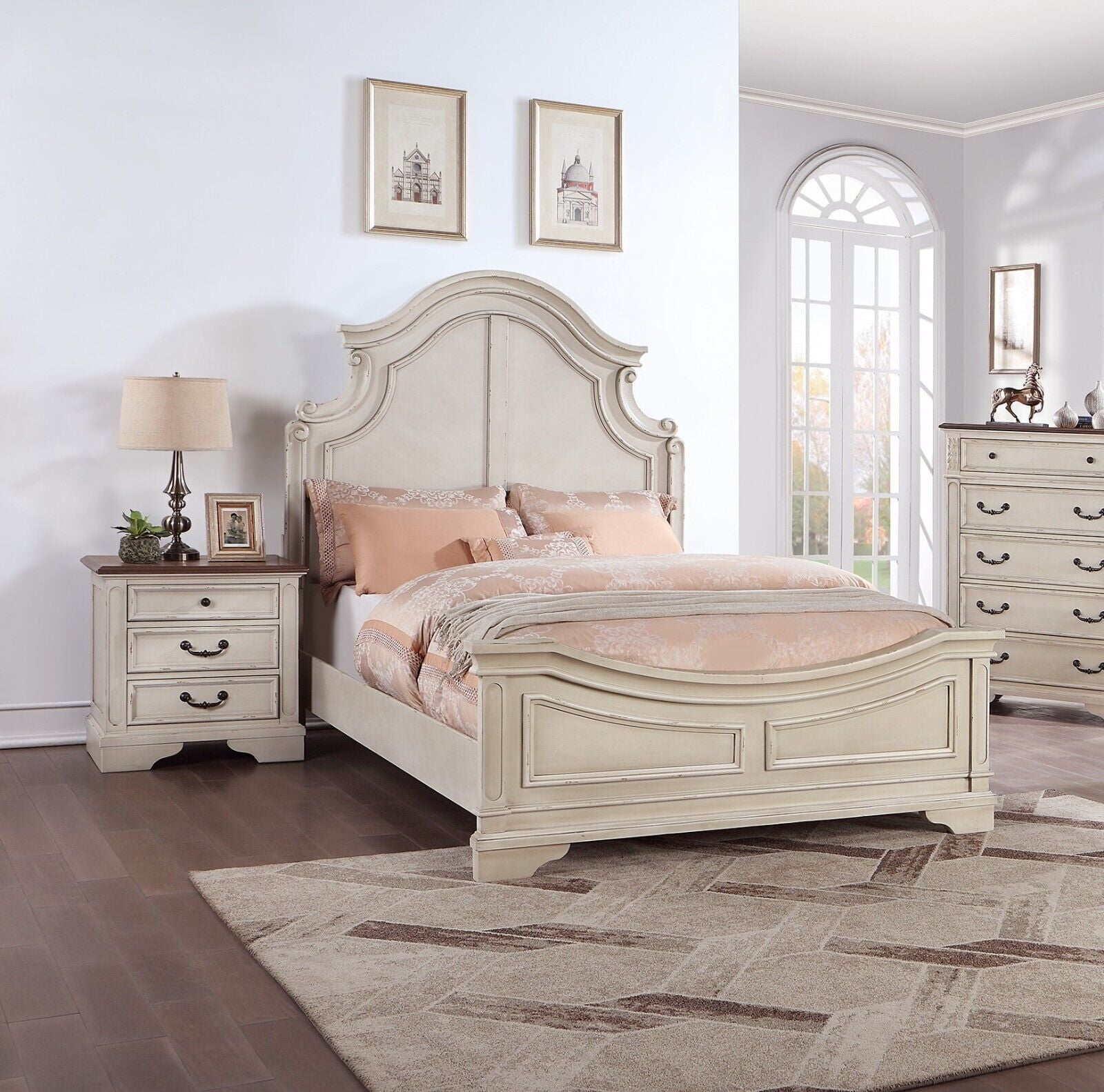 Formal Look Gorgeous California King Size Bed and 2x Nightstands 3pc ...