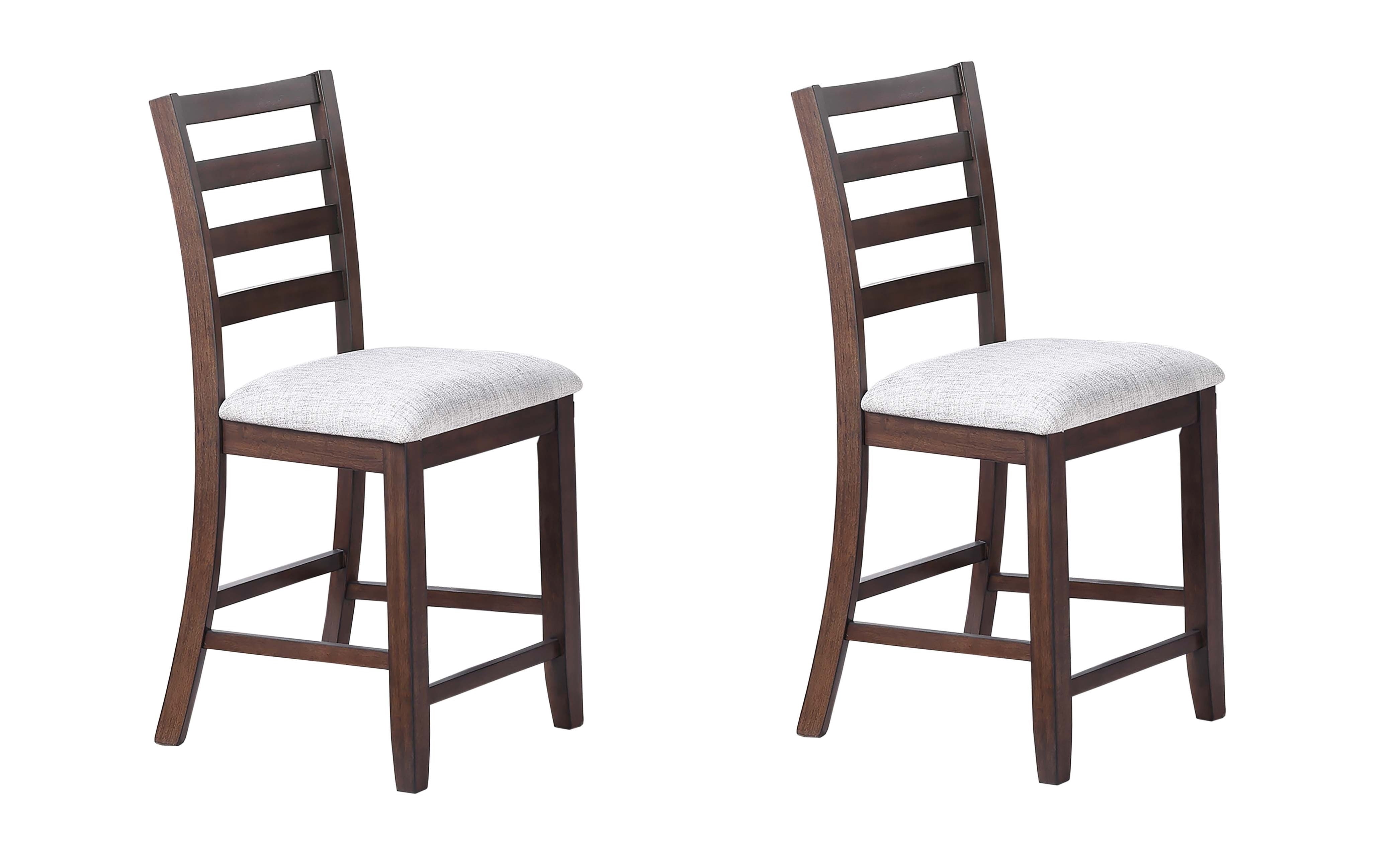 Formal Look Ladder Back 6pc Dining Counter Height Chairs Rubberwood ...