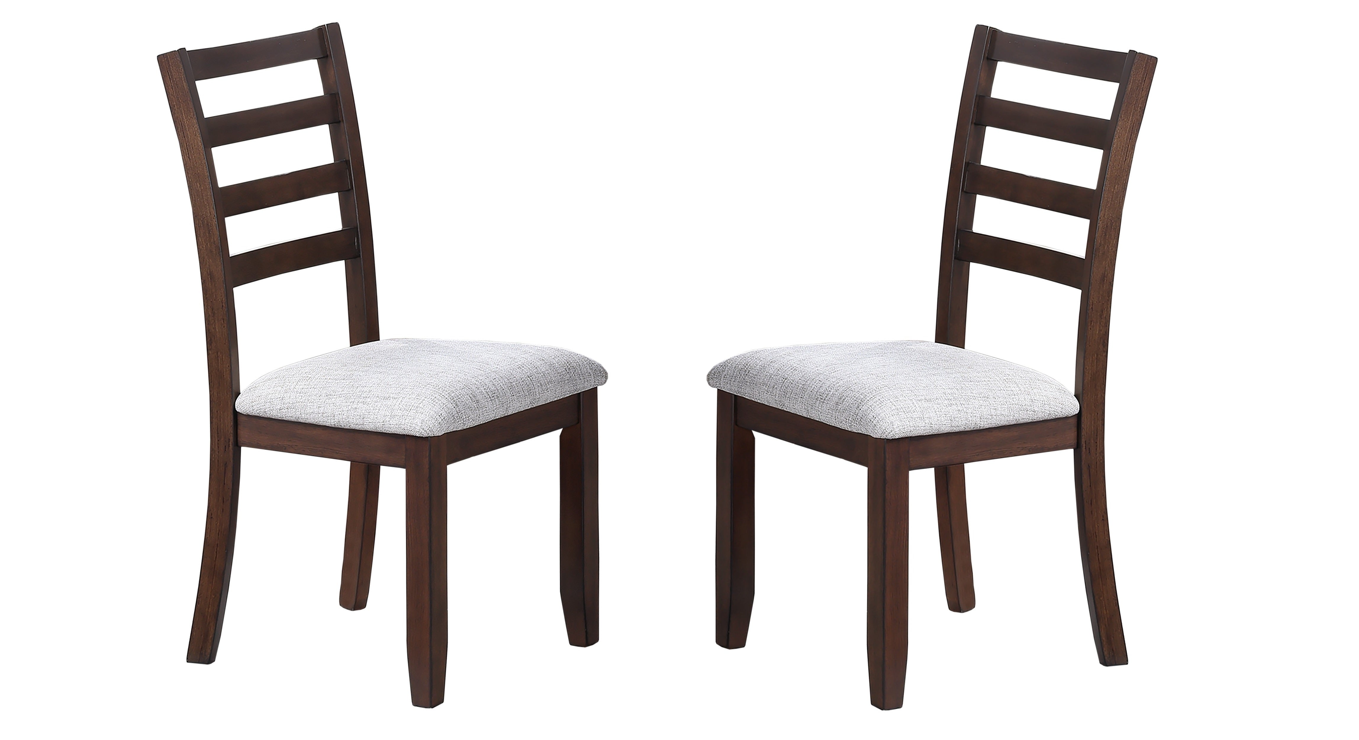 Formal Look Ladder Back 6pc Dining Side Chairs Rubberwood Plush ...
