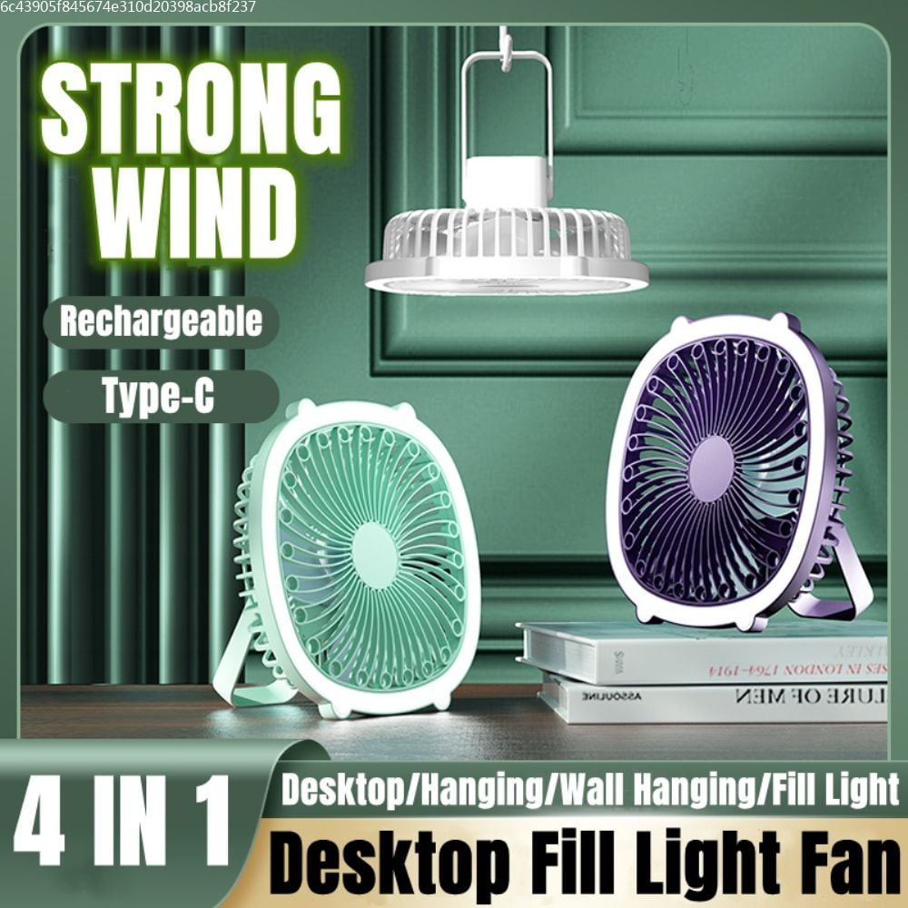 Multi-function Desktop Fan with LED Light Rechargeable Fan camping Fan ...