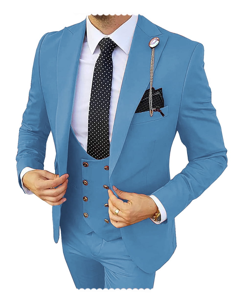 Formal Men 3 Piece Wedding Suit Groom Tuxedo Slim Fit Business Suits