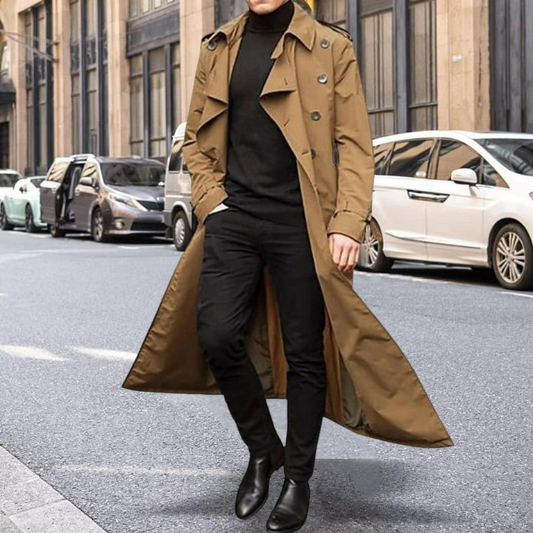 Formal Men'trench Coat Notched Lapel Double Breasted Fashion Formal Men'trench Coat Notched Lapel Double Breasted Fashion