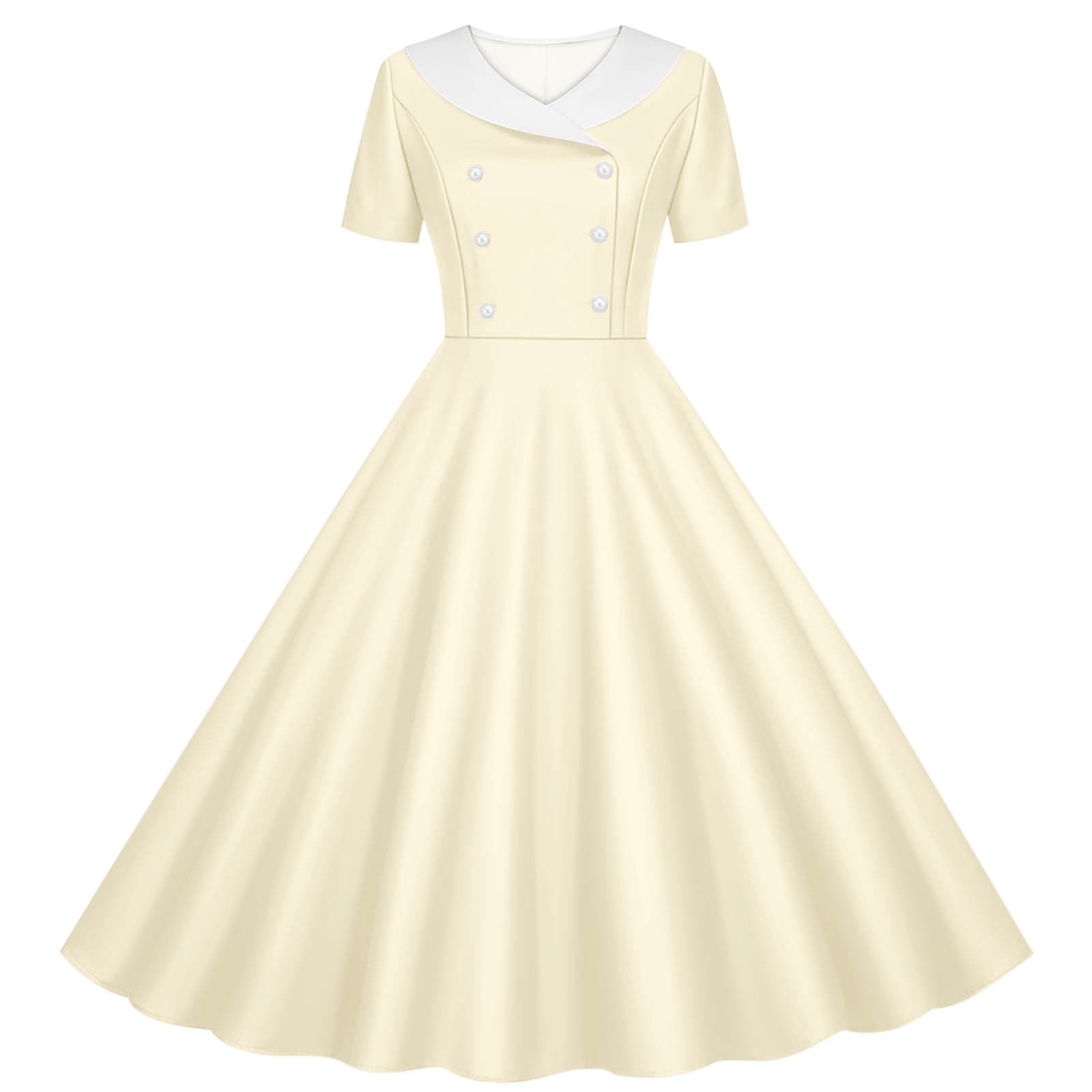 Formal Party Dresses Girls Collared Vintage Cocktail Dress Retro Short ...