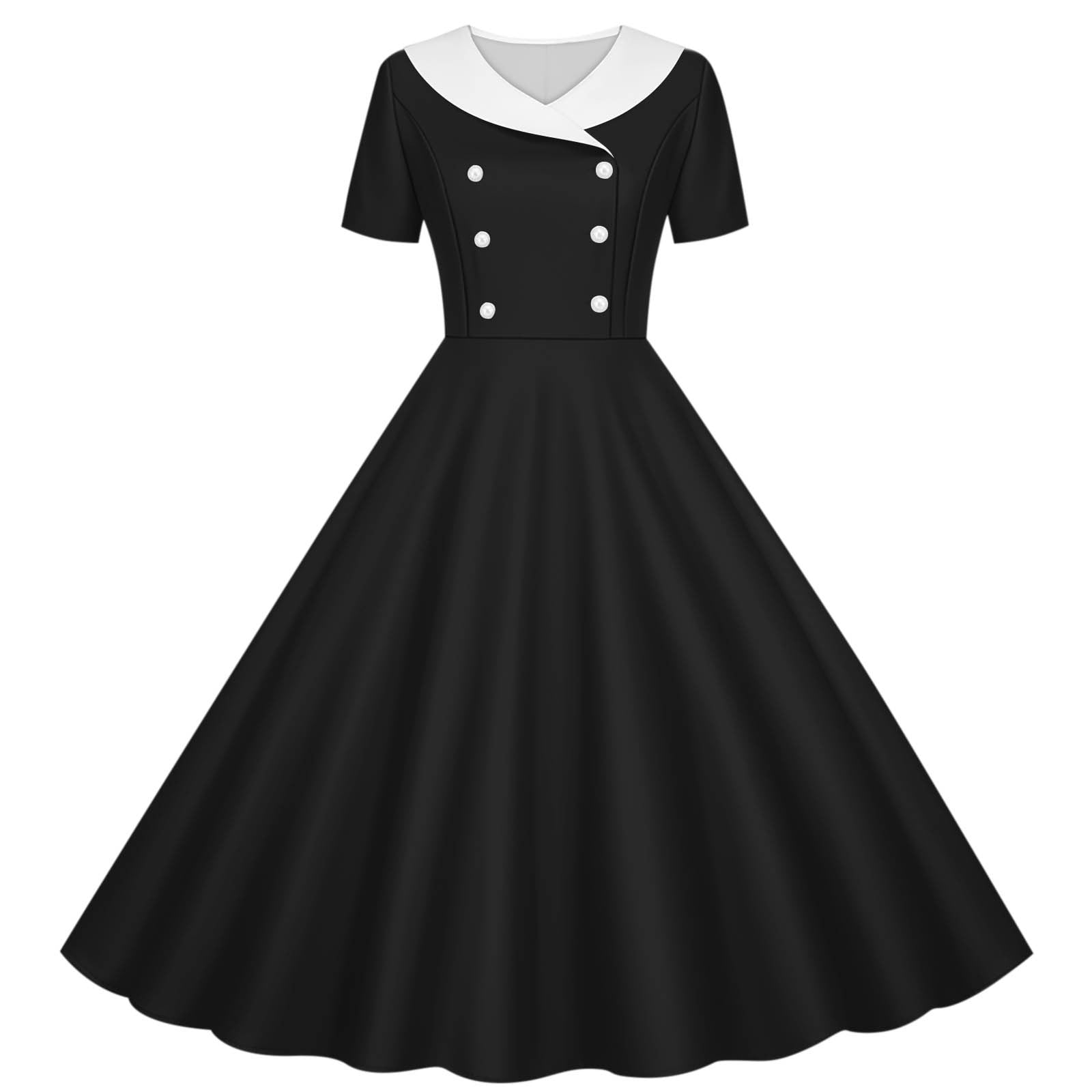 Formal Party Dresses Girls Collared Vintage Cocktail Dress Retro Short ...