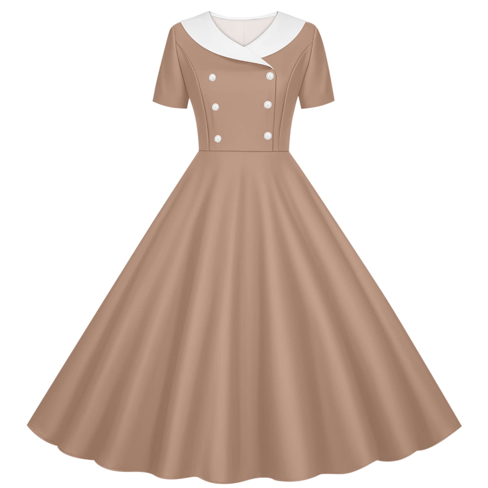Formal Party Dresses Girls Collared Vintage Cocktail Dress Retro Short ...