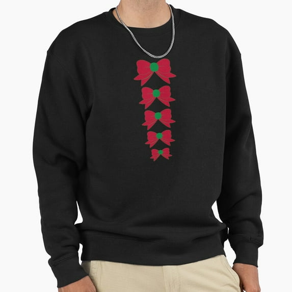 Formal Retro Red Green Bows Unisex Sweatshirt Ivory Christmas Holiday Graphic Style G6902, Up to ...