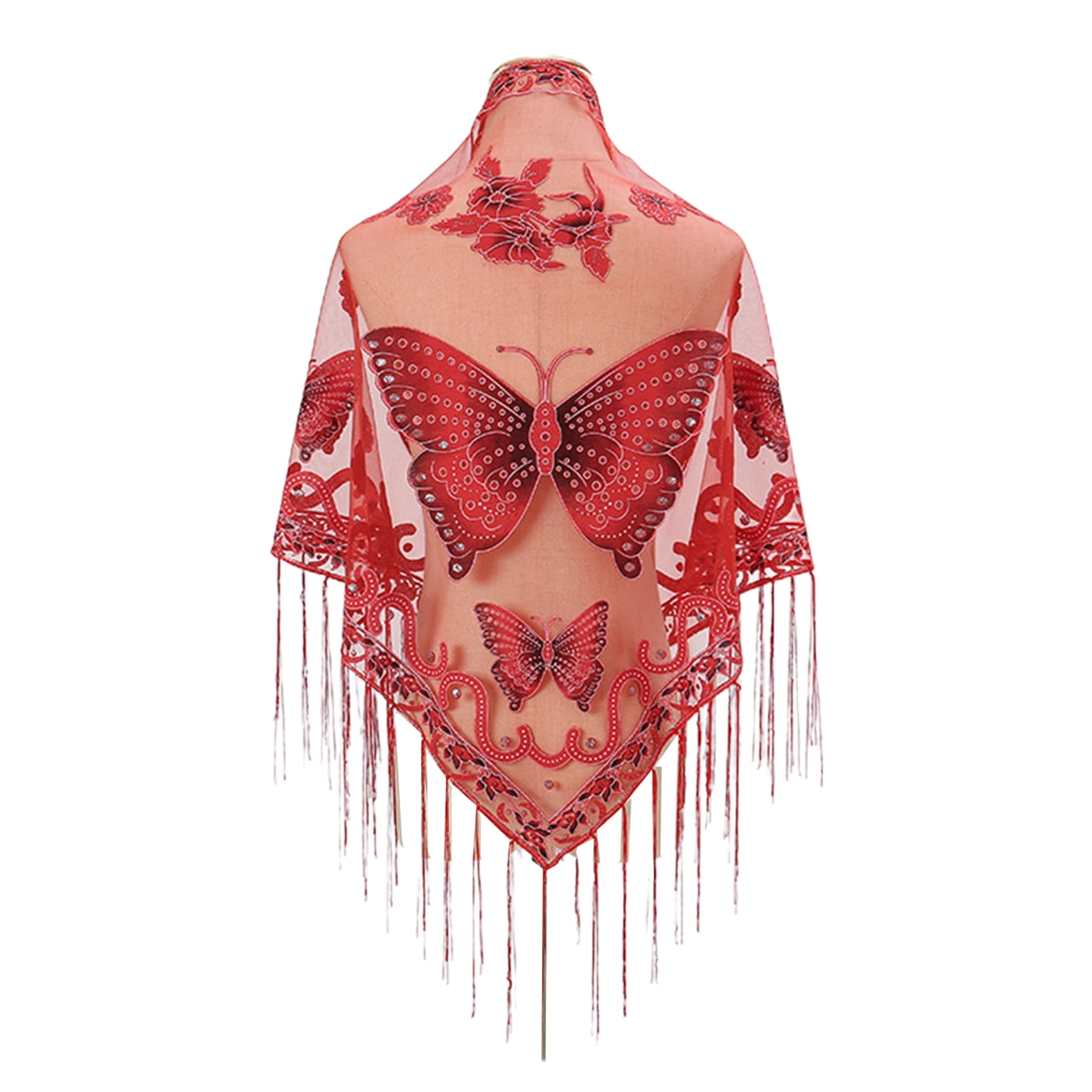 Formal Shawls And Wrap For Evening Dresses Lace Tulle Scarf Sheer Shawl ...